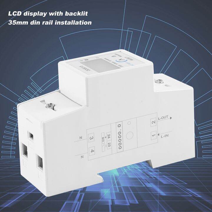 Din Rail Single Phase Wattmeter Power Consumption Watt Electronic ...
