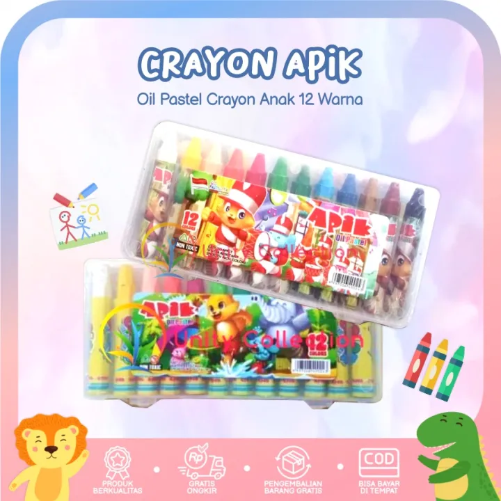 Crayon Warna Anak Sekolah Isi 12 Pcs Warna | Lazada Indonesia