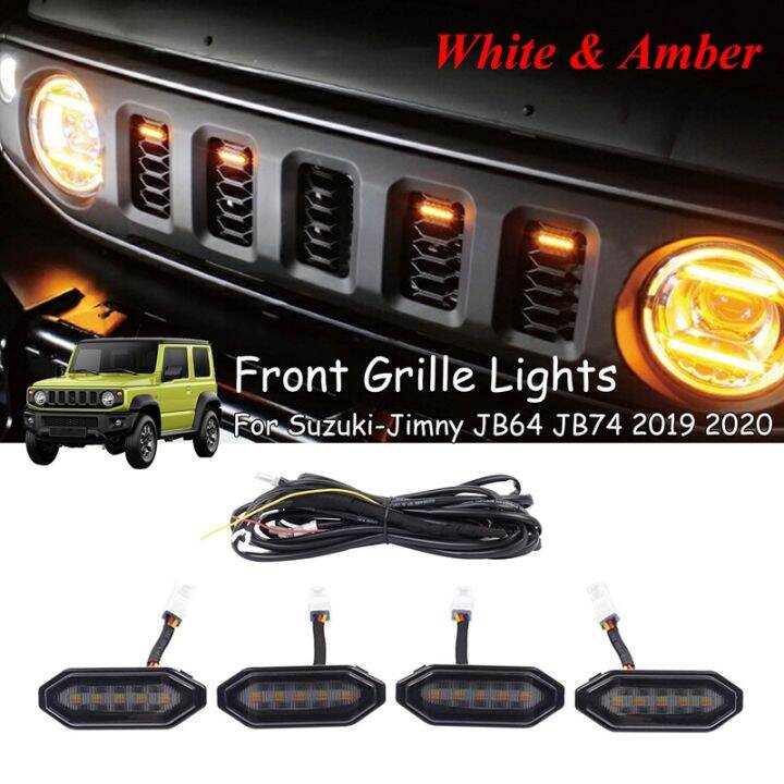 LED Front Grille Lights White Amber Light External Grille Lamps for Suzuki Jimny JB64 JB74 2019 ...