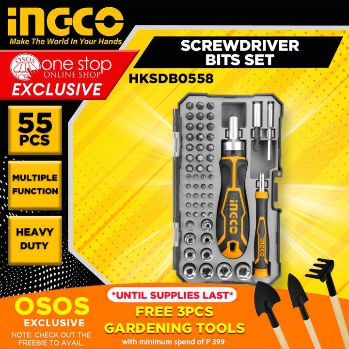 INGCO Original 55PCS/SET Screwdriver Bits Screw Driver HKSDB0558 •OSOS ...