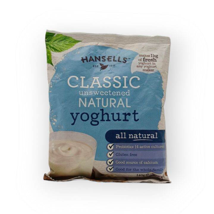 (New Zealand) Hansells Classic Unsweetened Natural Yoghurt. 140 grams ...