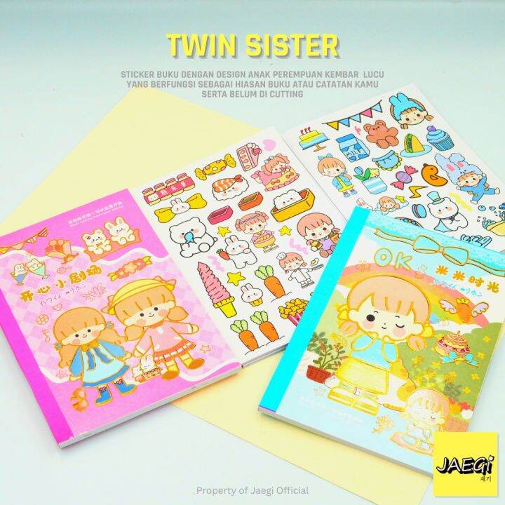 JAEGi - Aesthetic Sticker Premium Model Twin Sister Edition 24 Lembar ...