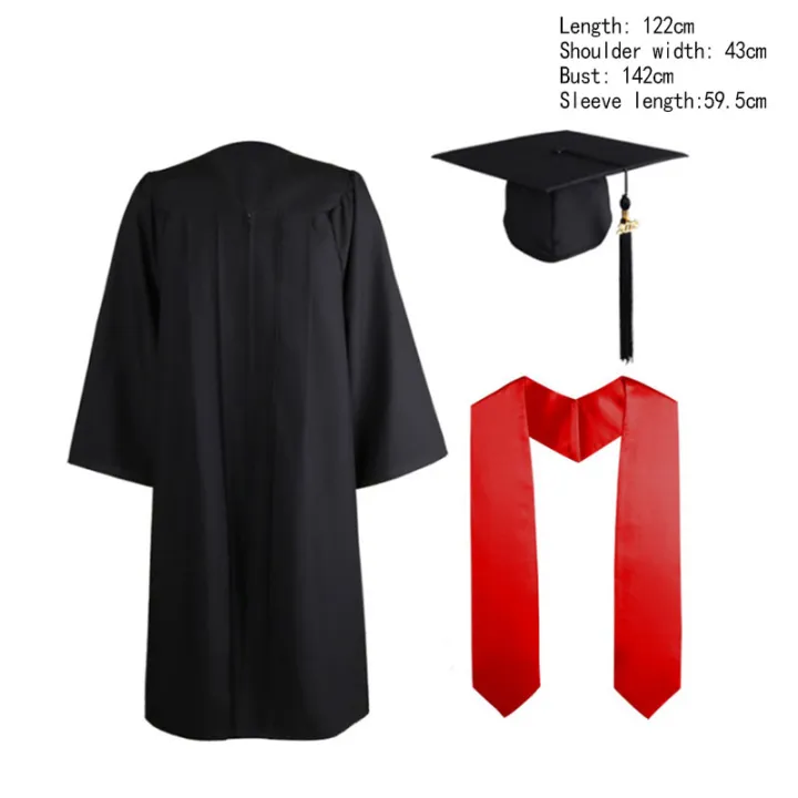 TANG Bachelor Robes+hat Set University Graduation Gown Student High ...