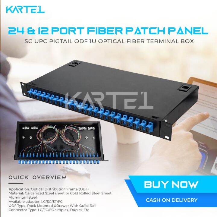 19′ ′ 1u ODF 24 Port Sc Fiber Optic Patch Panel 1u Rack 24 Port Sc/APC ...