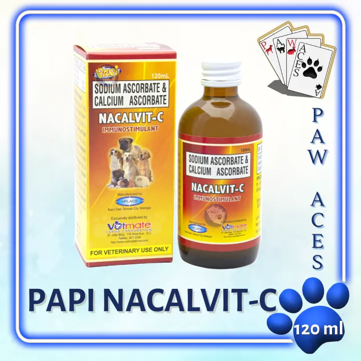 Papi Nacalvit-C Vitamin C and Calcium Supplement for Pets - 120ml ...