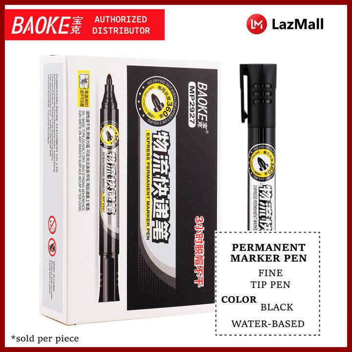 Permanent Marker Pen Water-Based Marker Black Ink Fine Line | Lazada PH