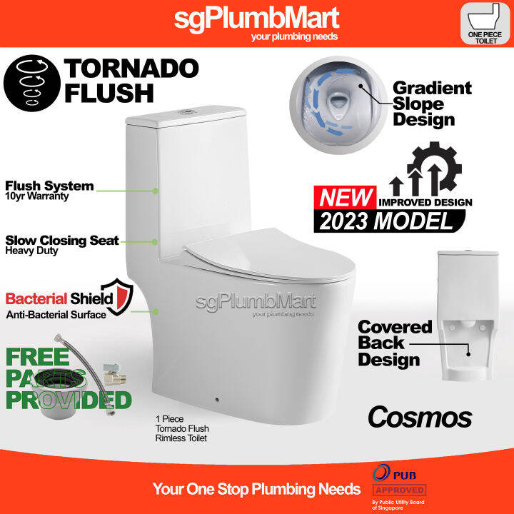 Cosmos X Sgplumbmart Tornado Flush 1 Piece Toilet Bowl One Piece Wc