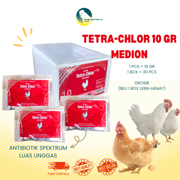 TETRACHLOR SERBUK 10 GR TETRA-CHLOR - MEDION - Antibiotik Spektrum Luas ...