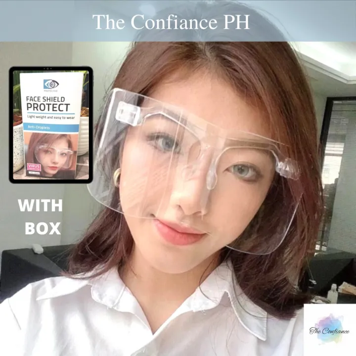 Oversized Heng De Half Visor Face Shield Acrylic Eyewear Protection Faceshield Eyeglasses Korean ...