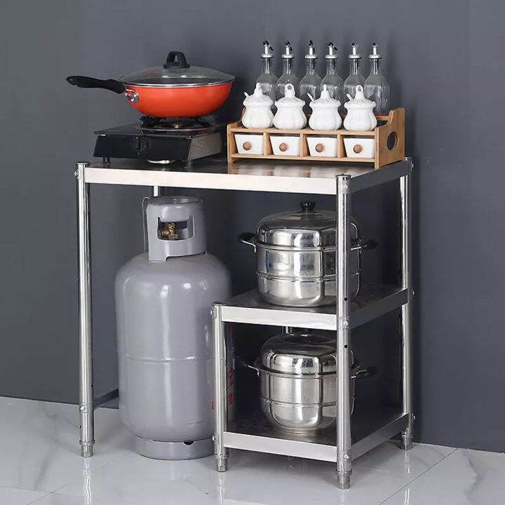 Gas Stove Stand Heavy Duty Kitchen Rack with Organizer Without Tiles ...