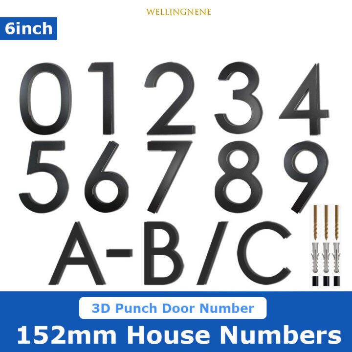 152mm House Number Floating Sign Modern Door Numbers Building Signage ...