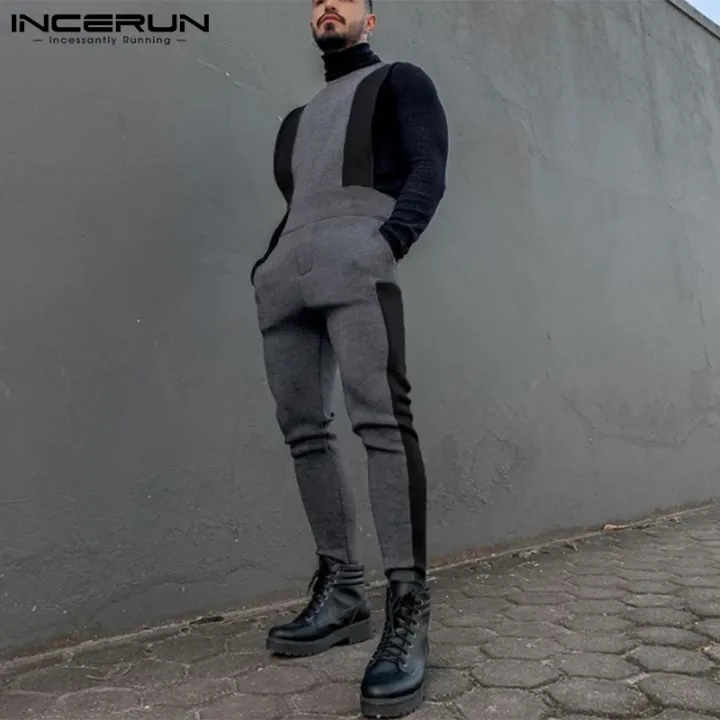 (Western Style) INCERUN Mens จั๊มสูทแขนกุดเสื้อกล้ามเนื้อ Fit Playsuit ...