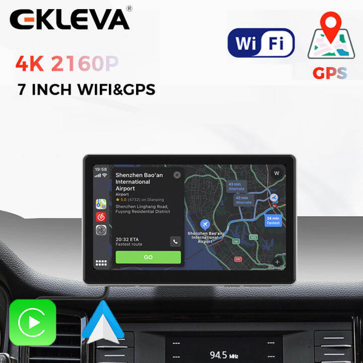 EKLEVA Universal 4K WiFi GPS 7 inch Video Recorder Car Mirror Car Radio ...