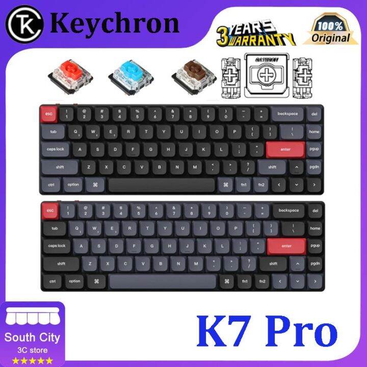 Keychron K7 Pro สวิตช์บลูทูธคีย์บอร์ดแบบกลไกต่ำ68ปุ่มบางเฉียบ | Lazada.co.th