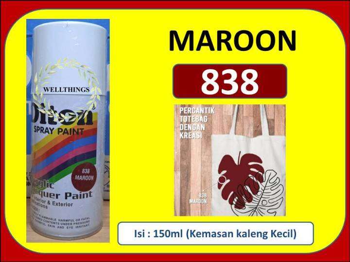 Cat Pilox Diton 838 150cc Maroon Spray Merah Marun Maron Tua Gelap Cat ...