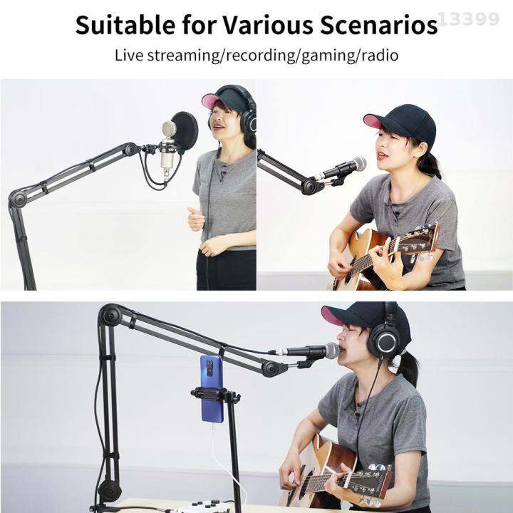 GUITTO GMS-03 Desktop Microphone Stand Large-sized Adjustable Foldable ...