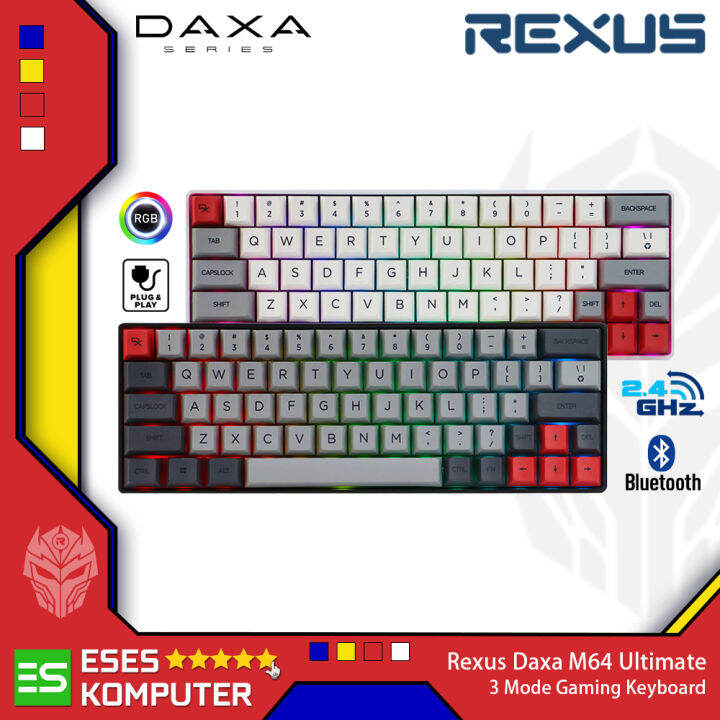Keyboard Rexus Daxa M64 Ultimate Wireless | Mechanical Keyboard Gaming | Lazada Indonesia