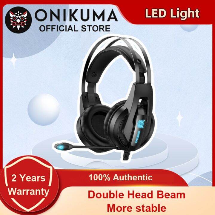 ONIKUMA K16หูฟังเกม PC Headphone Stereo พร้อมไมโครโฟนไฟ LED หูฟังแบบมีสายสำหรับเกมส์พีซี PS4แล็ป ...
