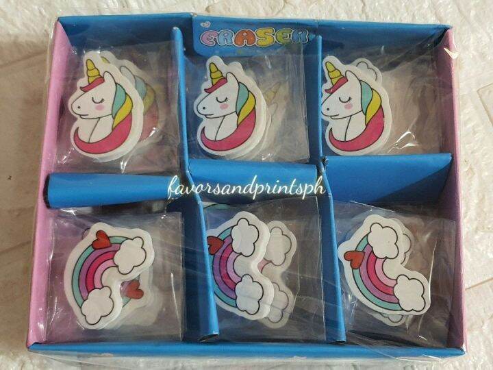UNICORN AND RAINBOW CLOUDS THEMED ERASERS AS PARTY GIVEAWAYS (36pcs ...