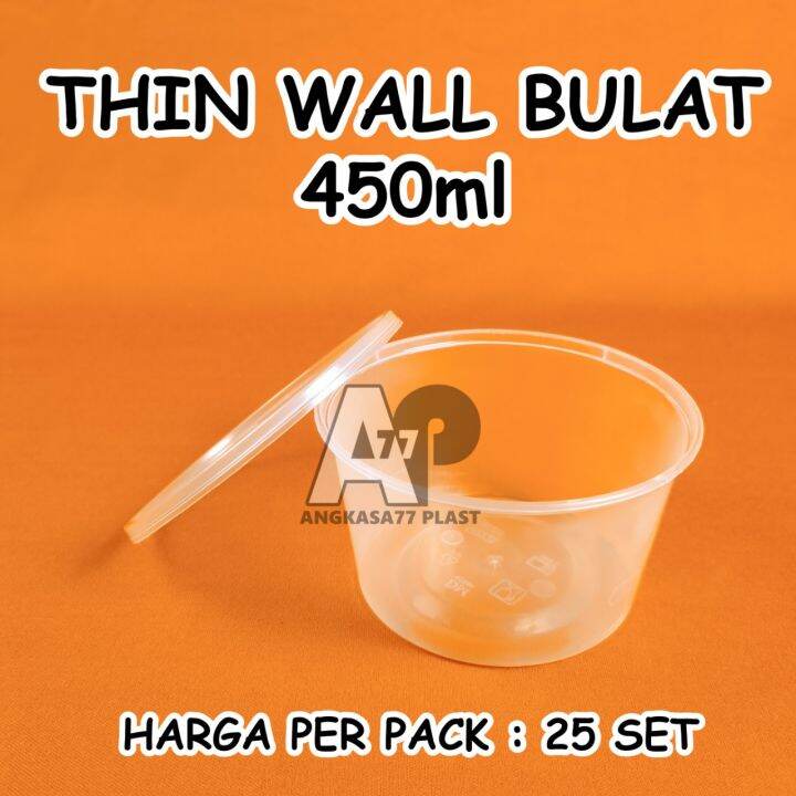 Thinwall Bulat 450ml / Food Container Bowl 450ml /kotak makan(25SET ...