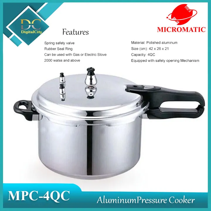 DIGITAL Micromatic MPC- 4QC 4Quarts Pressure Cooker 22cm (Silver ...