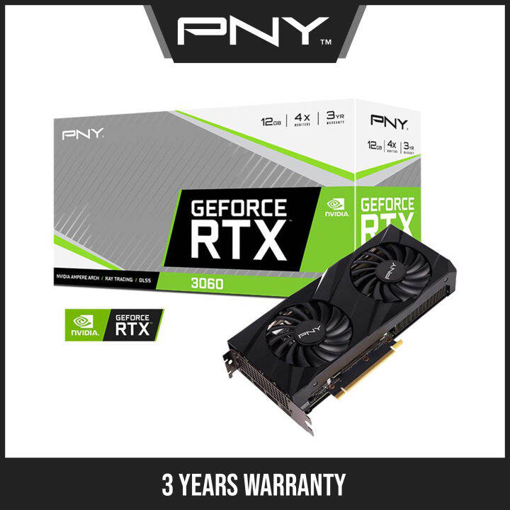 PNY GeForce RTX 3060 12GB VERTO Dual Fan Graphics Card (VCG306012DFBPB1 ...