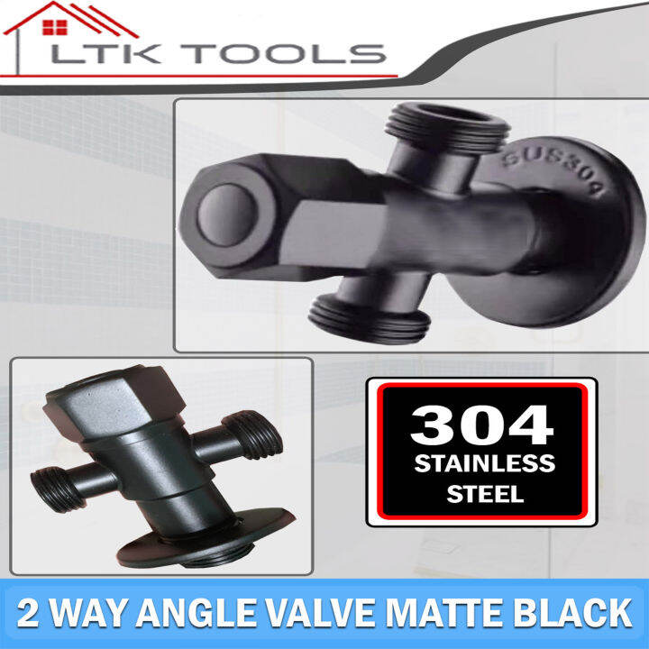 304 stainless 3 way angle valve matte black | Lazada PH