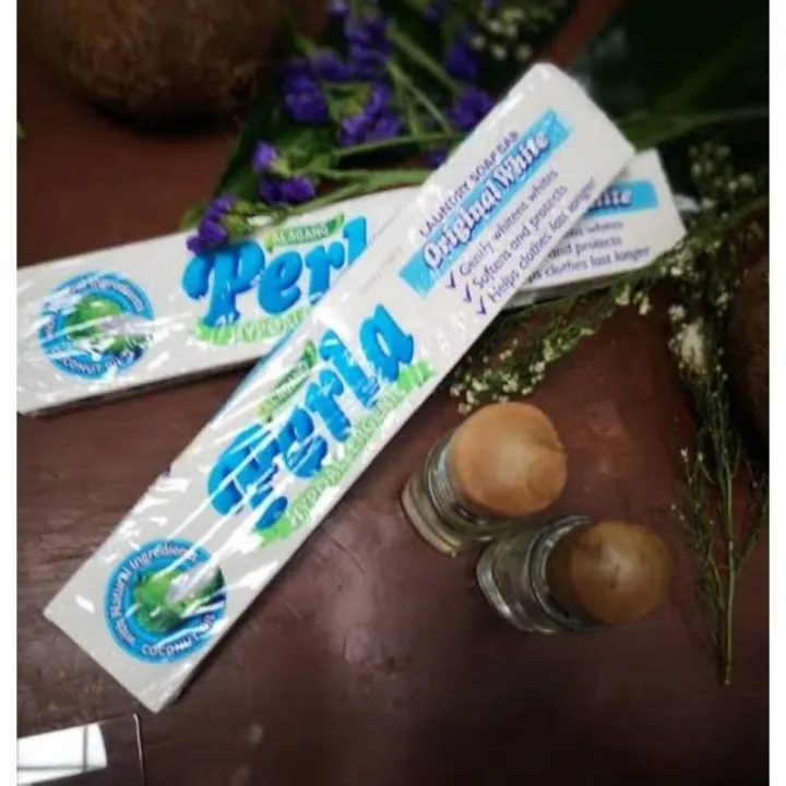 Perla Hypoallergenic Laundry Soap Bar 380g (95g x 4 bars) WHITE BLUE ...