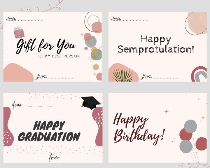 10 pcs kartu ucapan selamat ulang tahun / happy graduation / happy ...