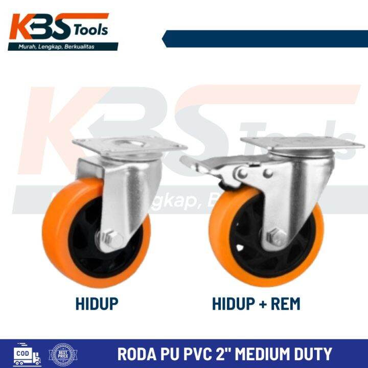 Roda Troli PVC ROHA PU Medium Duty 2 HIDUP - Roda PVC Orange | Lazada ...