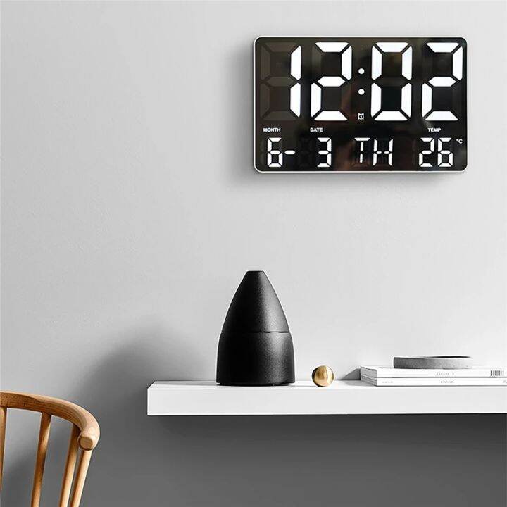 16-Inch Brightness Adjustment Alarm Clock LED Digital Wall Clock ...