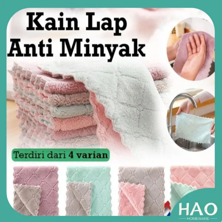 Kain Lap Piring Anti Minyak Bahan Microfiber / Lap Cuci Piring | Lazada ...