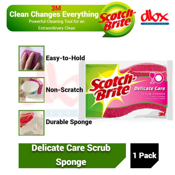 3M Scotch-Brite Delicate Care Scrub Sponge | Lazada