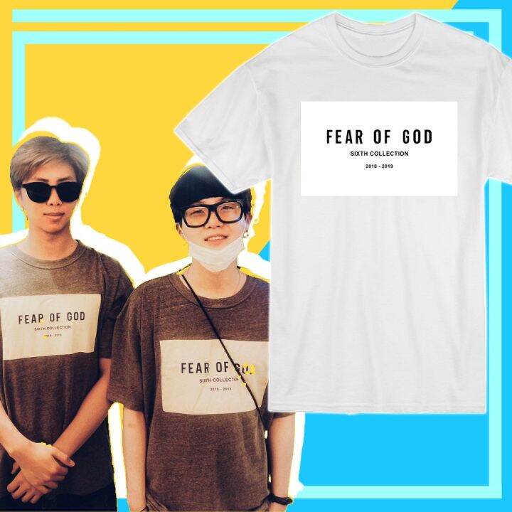 KPOP Bangtan RM Suga Fear Of God Sixth Collection Shirt Kim Namjoon Min ...