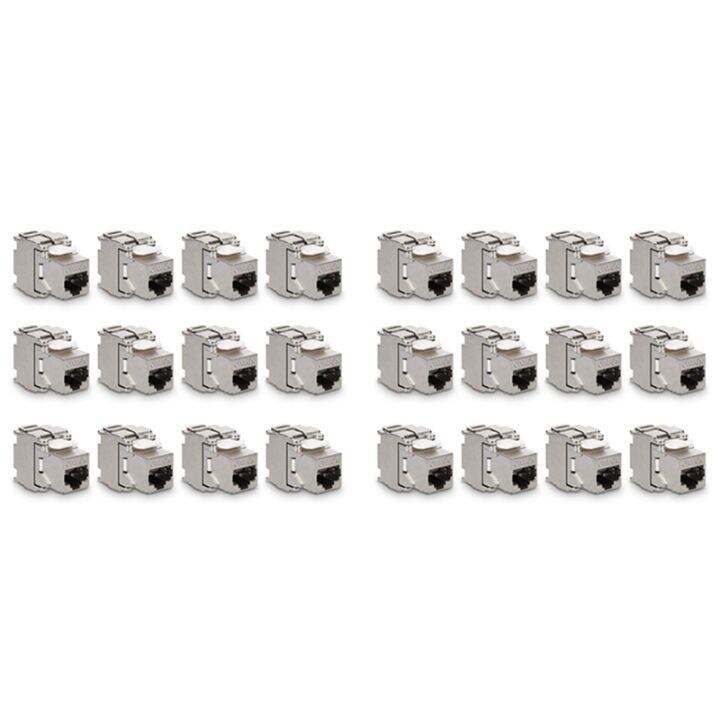 Keystone Module Jacks - 24 Piece CAT6A Shielded Keystone Jack RJ45 Cat 6A Ethernet Module 10 ...