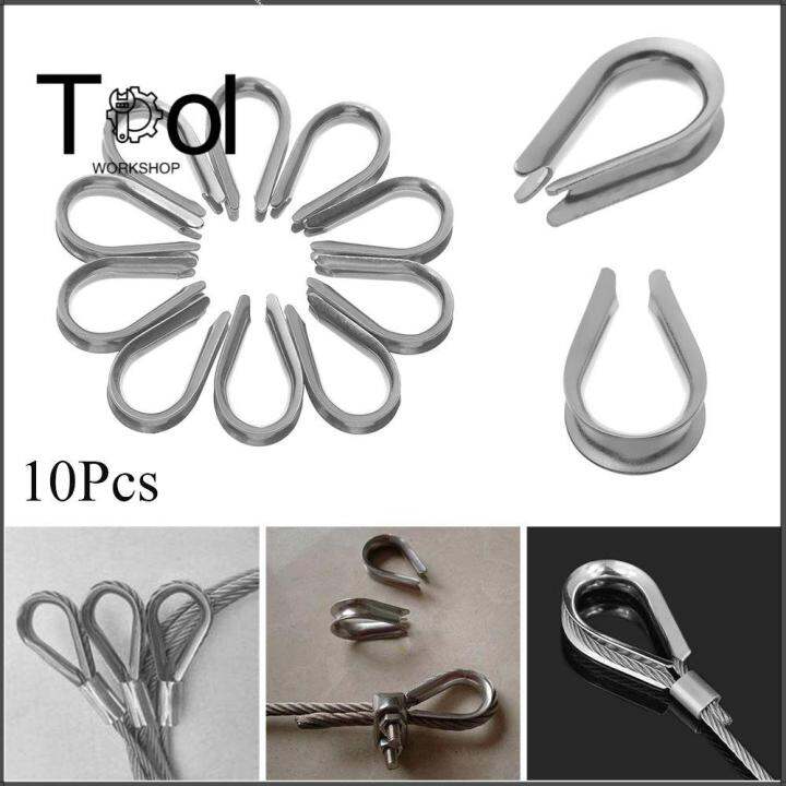 10pcs M2 to M8 Wire Rope Clamp Stainless Steel Thimbles Rigging Anti ...