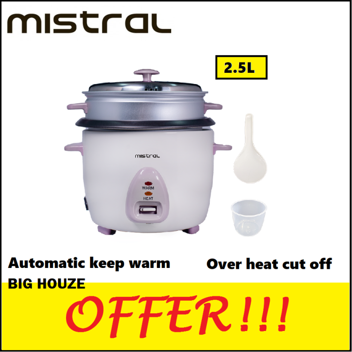 Mistral Convention Rice Cooker MRC25S 750watt 2.5liter | Lazada