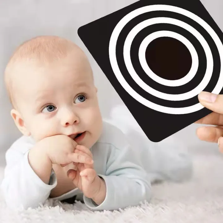 Baby Visual Stimulation Card Montessori Toys 0-36M Black And White Card ...