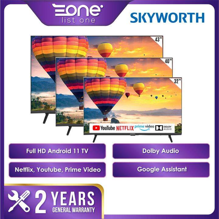 Skyworth 43" Full HD Android TV 43STD6500 | Android 11 Smart TV | 40 ...