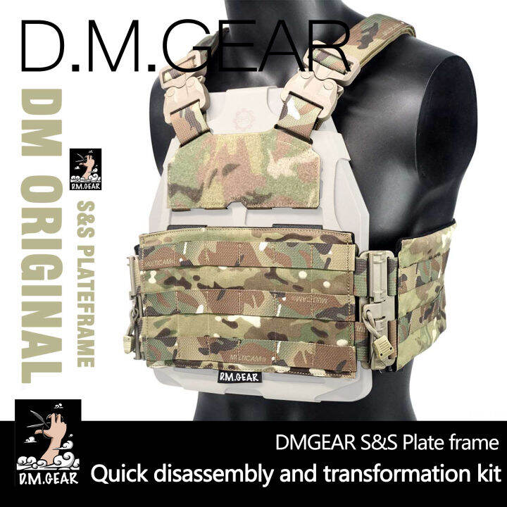 DMGear Black Tactical Vest S&s Quick Release Plateframe Molle Plate ...