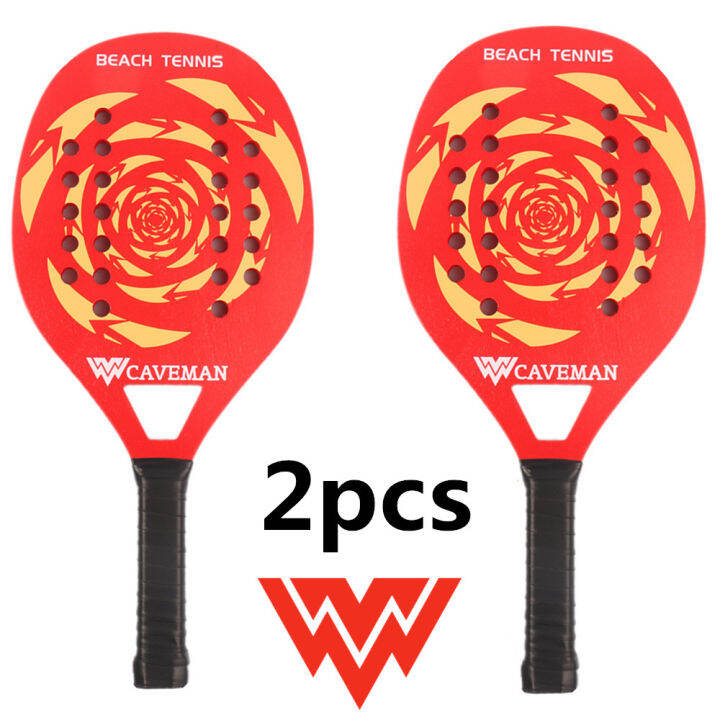 2021 Seaside high-end wooden beach racket set beach tennis racket can ...