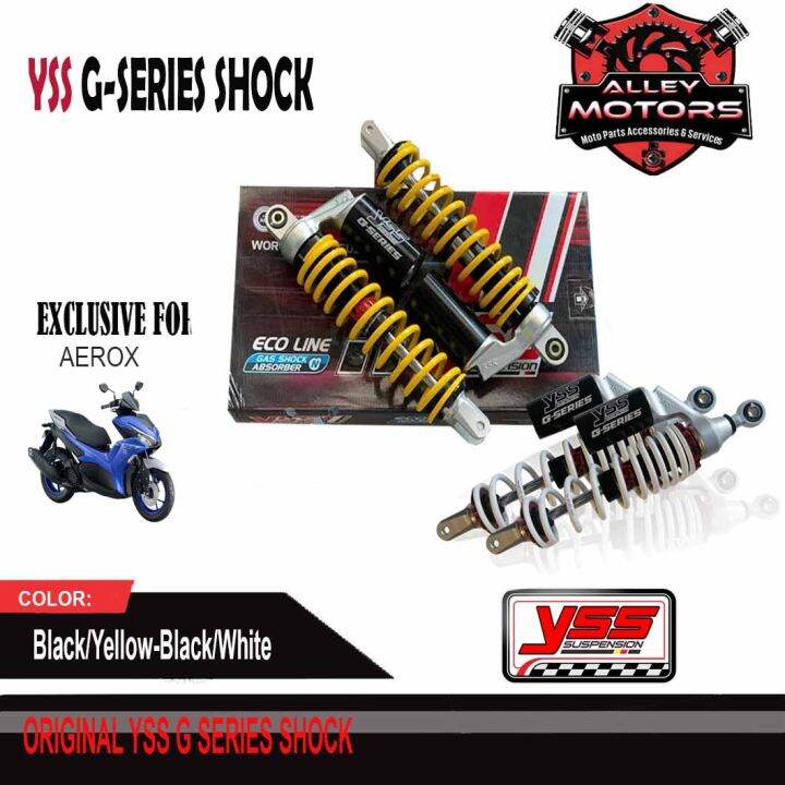 YSS G SERIES SHOCK FOR AEROX ( BLACK/YELLOW l BLACK/WHITE ) By Alley ...