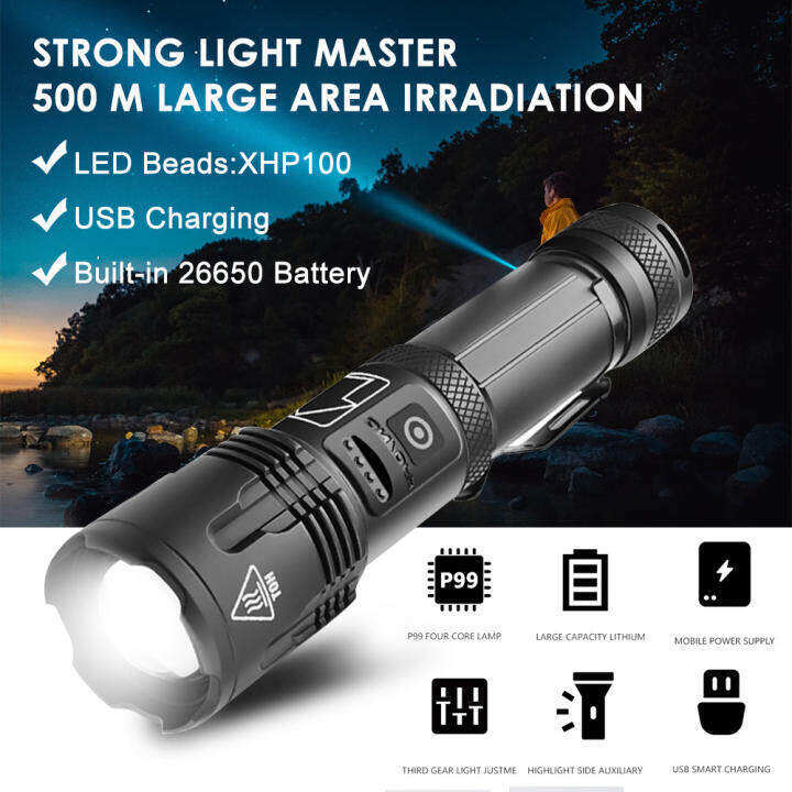 [In Stock] Original XHP100 9-core Led Flashlight Function Torch USB ...