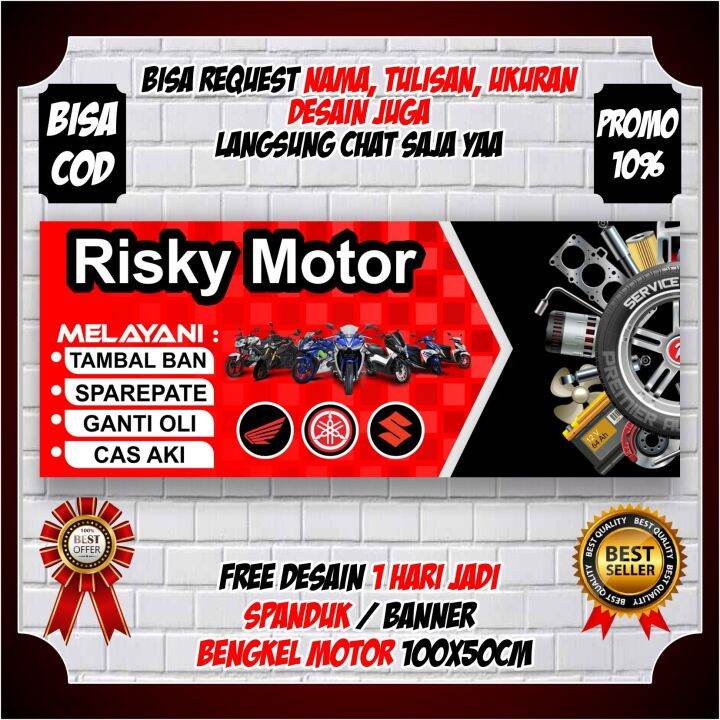 Spanduk Banner Bengkel Motor Keren Berkualitas Banner Usaha Bengkel ...