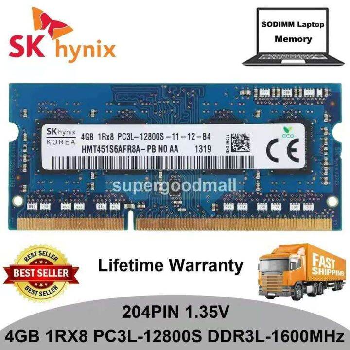 Sk Hynix 4Gb 1Rx8 Pc3L - 12800 S Ddr3L - 1600 Mhz 204 Pin 1 . 35 V Sodimm Ram หน่วยความจําโน๊ต ...