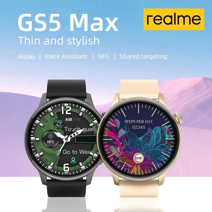 Realme smart watch GS5 Max original Bluetooth waterproof watch for men ...