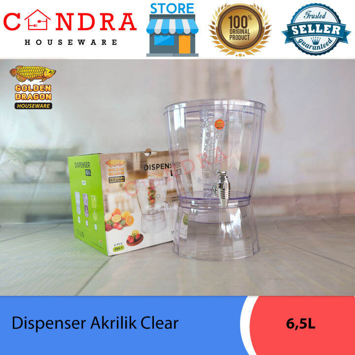 Dispenser Air Akrilik / Galon Infused Water Putih Bening Kapasitas 6,5 ...