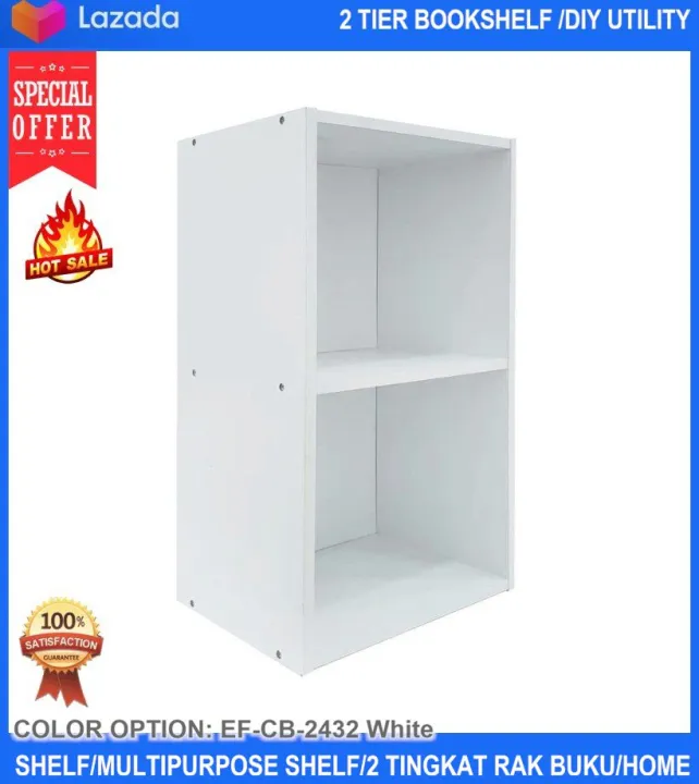 2 Tier Bookshelf /DIY Utility Shelf/multipurpose Shelf/2 Tingkat Rak ...