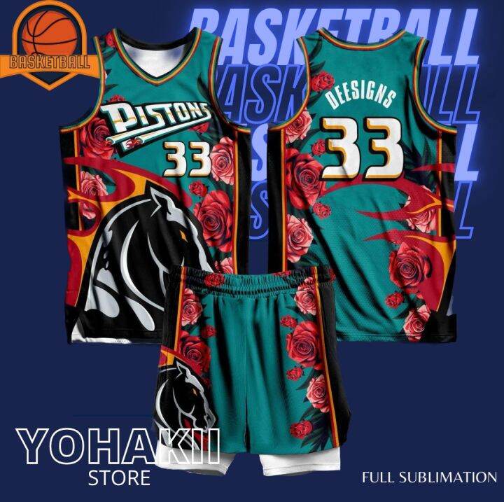 BASKETBALL JERSEY PISTONS 14 FREE CUSTOMIZE NAME AND NUMBER ONLY BEWARE ...