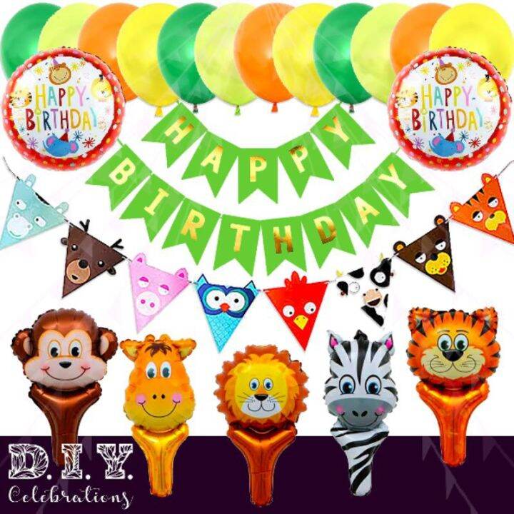 hot style ♂DIY CELEBRATIONS Safari Jungle Party Animals Theme Balloon ...
